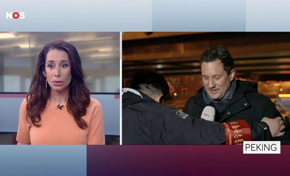 Dutch TV reporter pushed out of frame in audacious Chinese interference ...